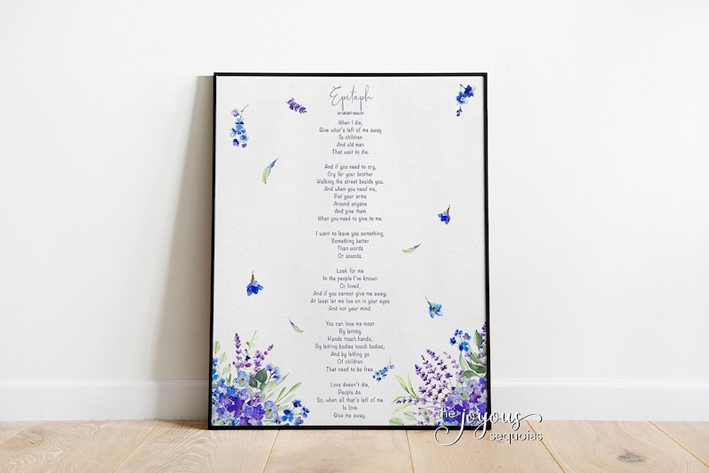 Epitaph Forget-me-not Printable Poem, NCIS Poem Season 18, Digital ...