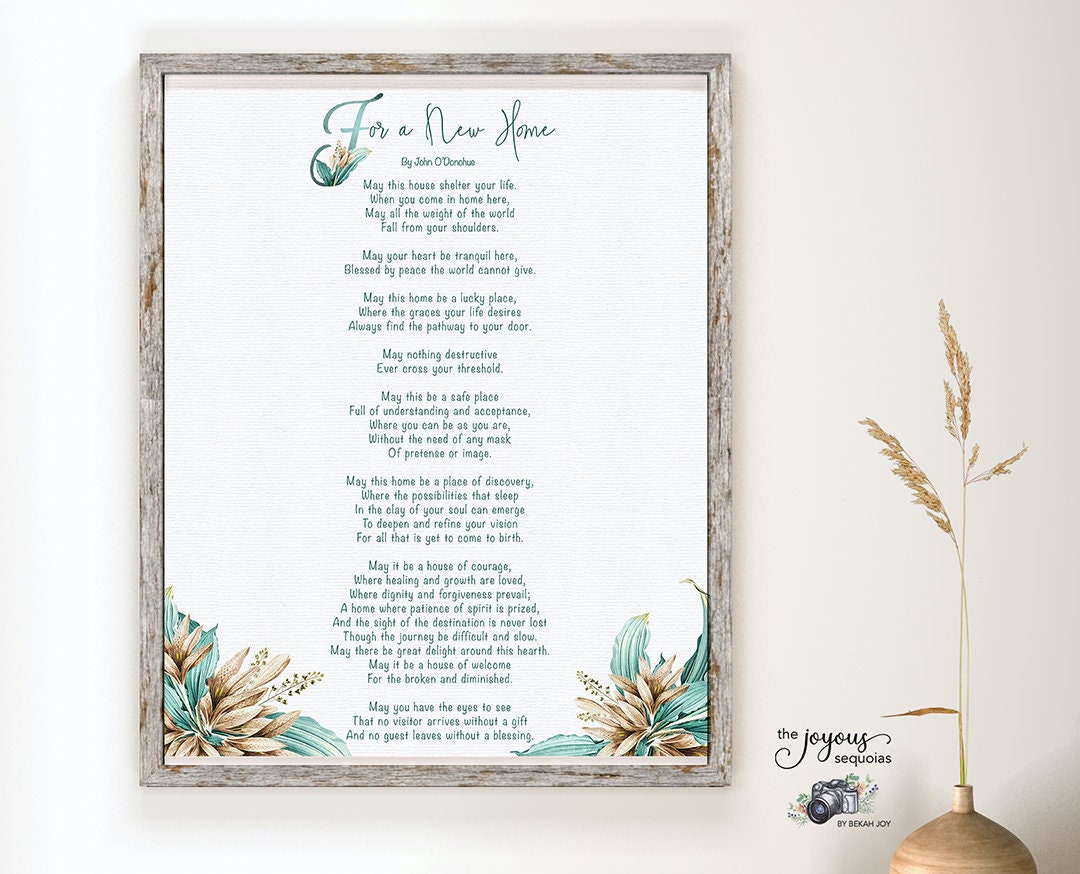 New Home Blessing Printable Poem, Digital Download, Watercolor Vanilla ...