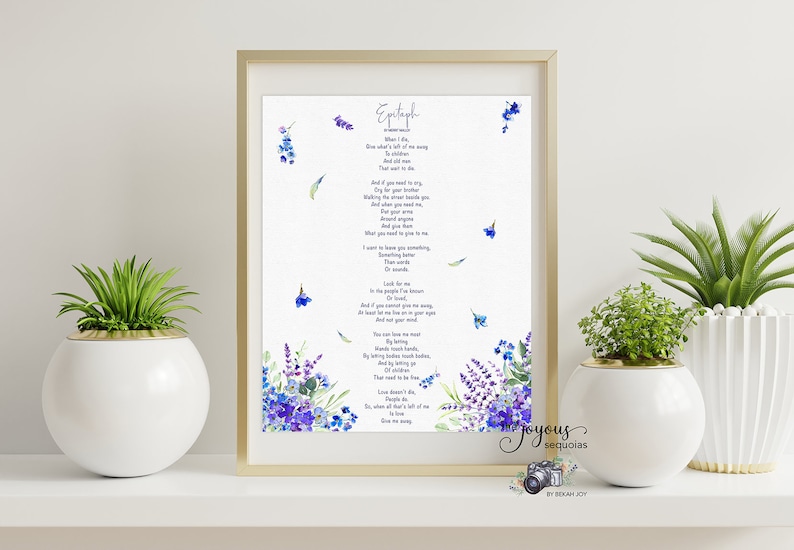 Epitaph Forget-me-not Printable Poem, NCIS Poem Season 18, Digital ...