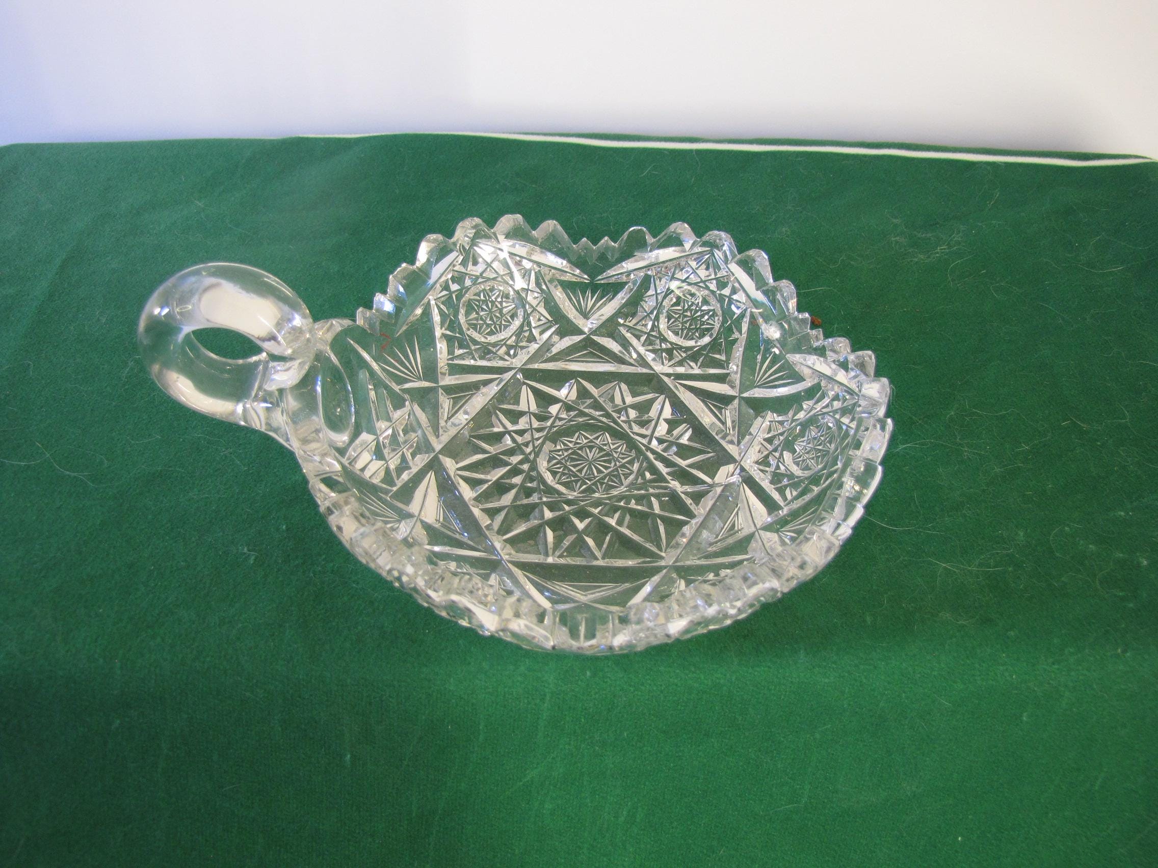 Glass Crystal Nappy Bowl With One Handle - Etsy