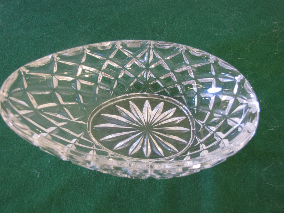 Vintage Lenox Crystal Diamond Pattern Bowl - Etsy