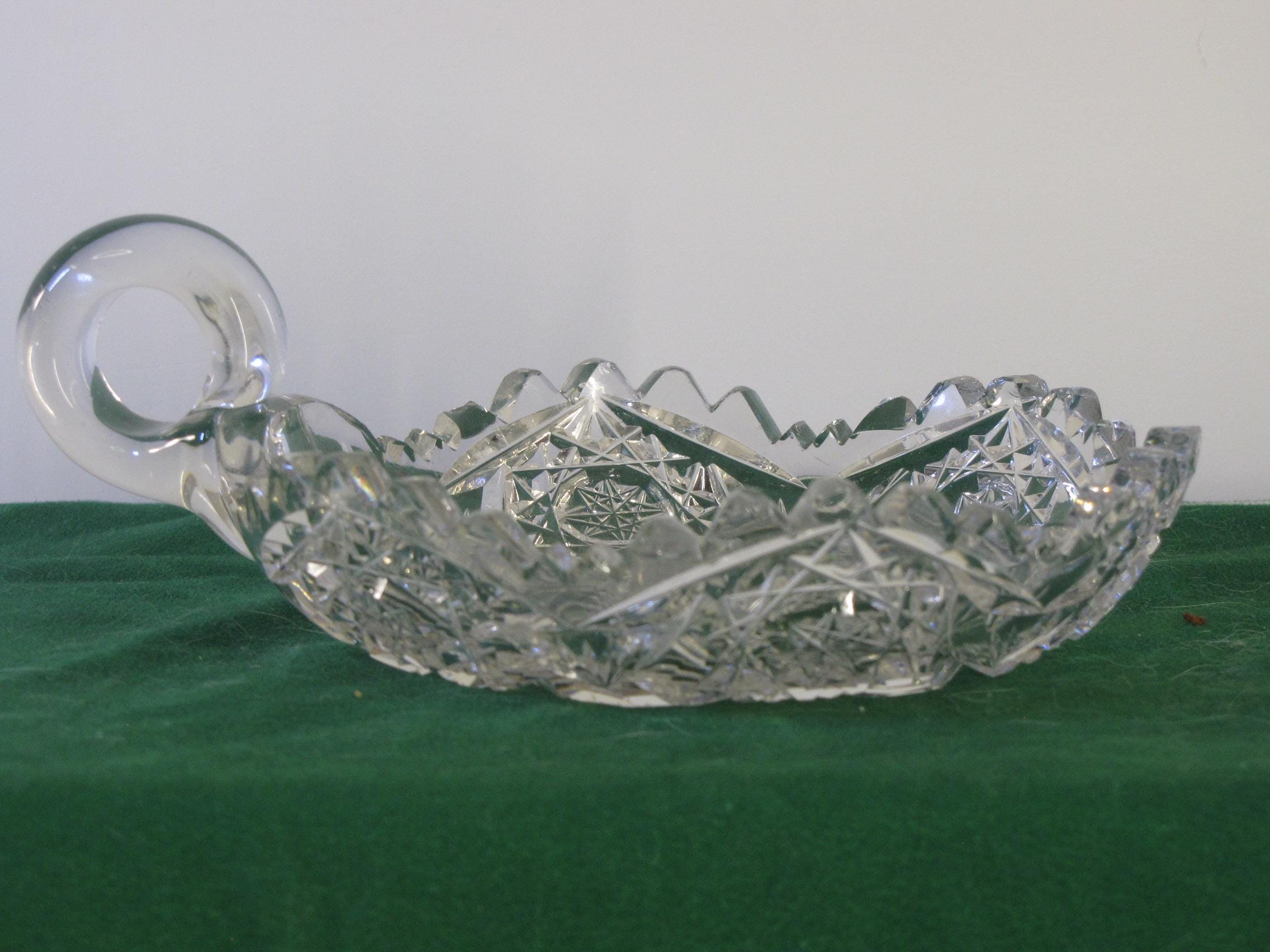 Glass Crystal Nappy Bowl With One Handle - Etsy