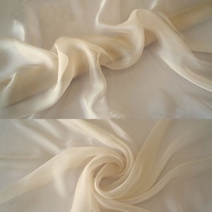 Chiffon di seta 100% seta 5,5 mm Tessuto chiffon trasparente leggero ...