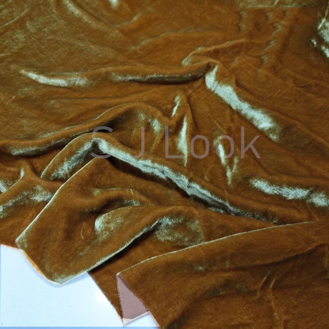 Pure Silk Velvet Fabric Light Caramel Color 40momme Luxury Thick Silk ...
