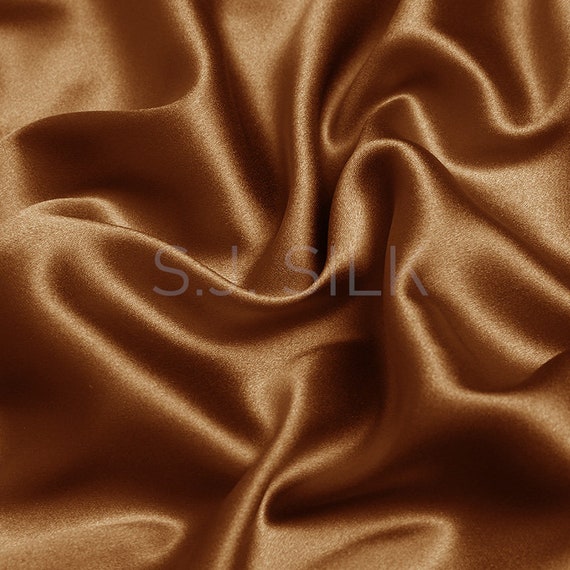 100% Silk Charmeuse Fabric 16m/m Coffee Color Silk Satin | Etsy