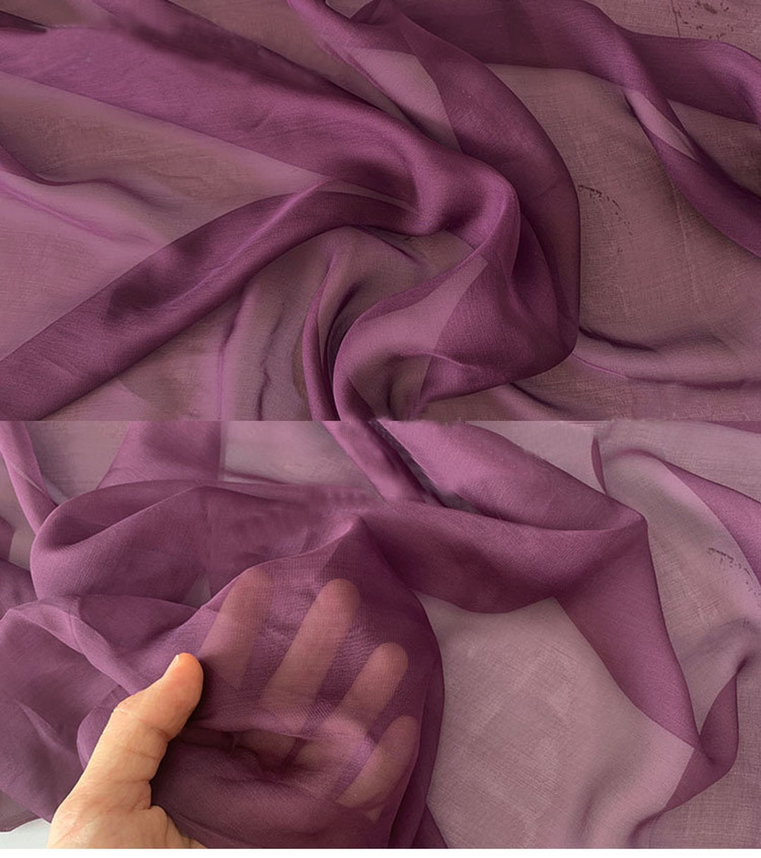 Silk Chiffon 100% Silk 5.5mm Sheer Light Weight Transparent Chiffon ...