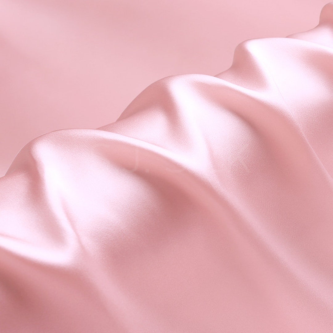 100% Silk Charmeuse Fabric 16mm Pink Color Silk Satin Fabric by the ...