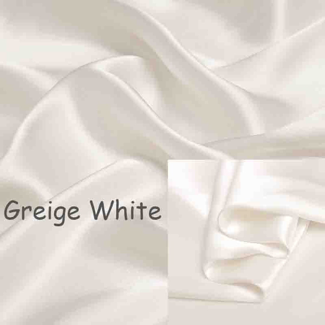 19mm Silk Stretch Satin Fabric Greige White Color Stretch Silk Elastic ...