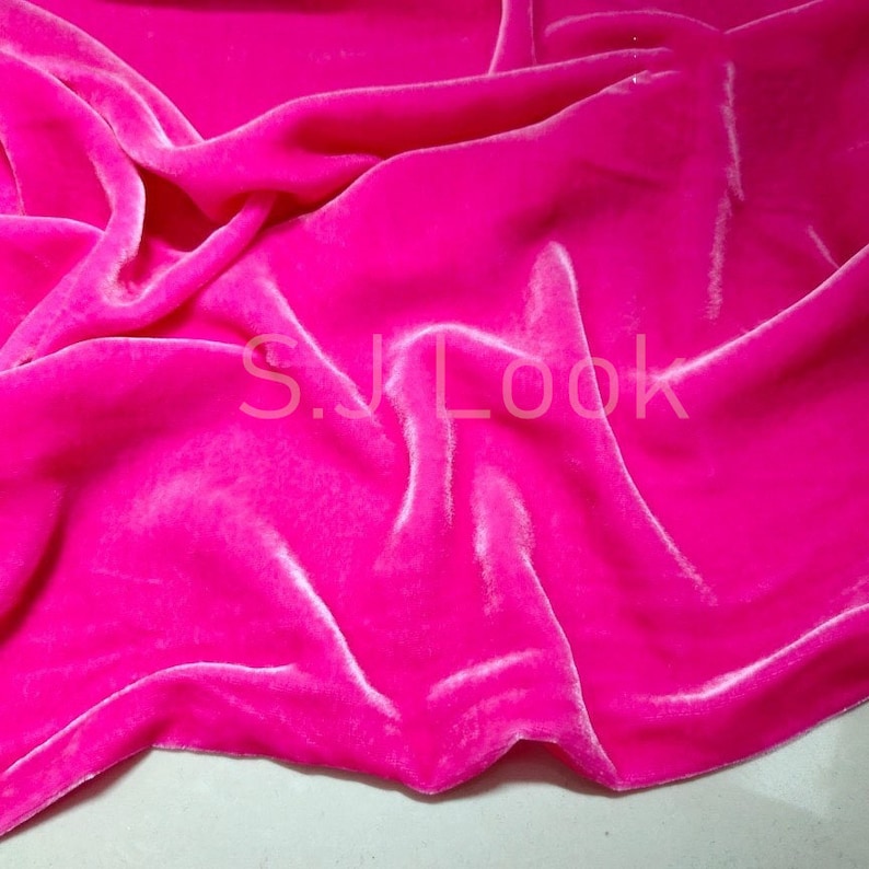 Pure Silk Velvet Fabric Rose Pink Color 40momme Luxury Thick - Etsy