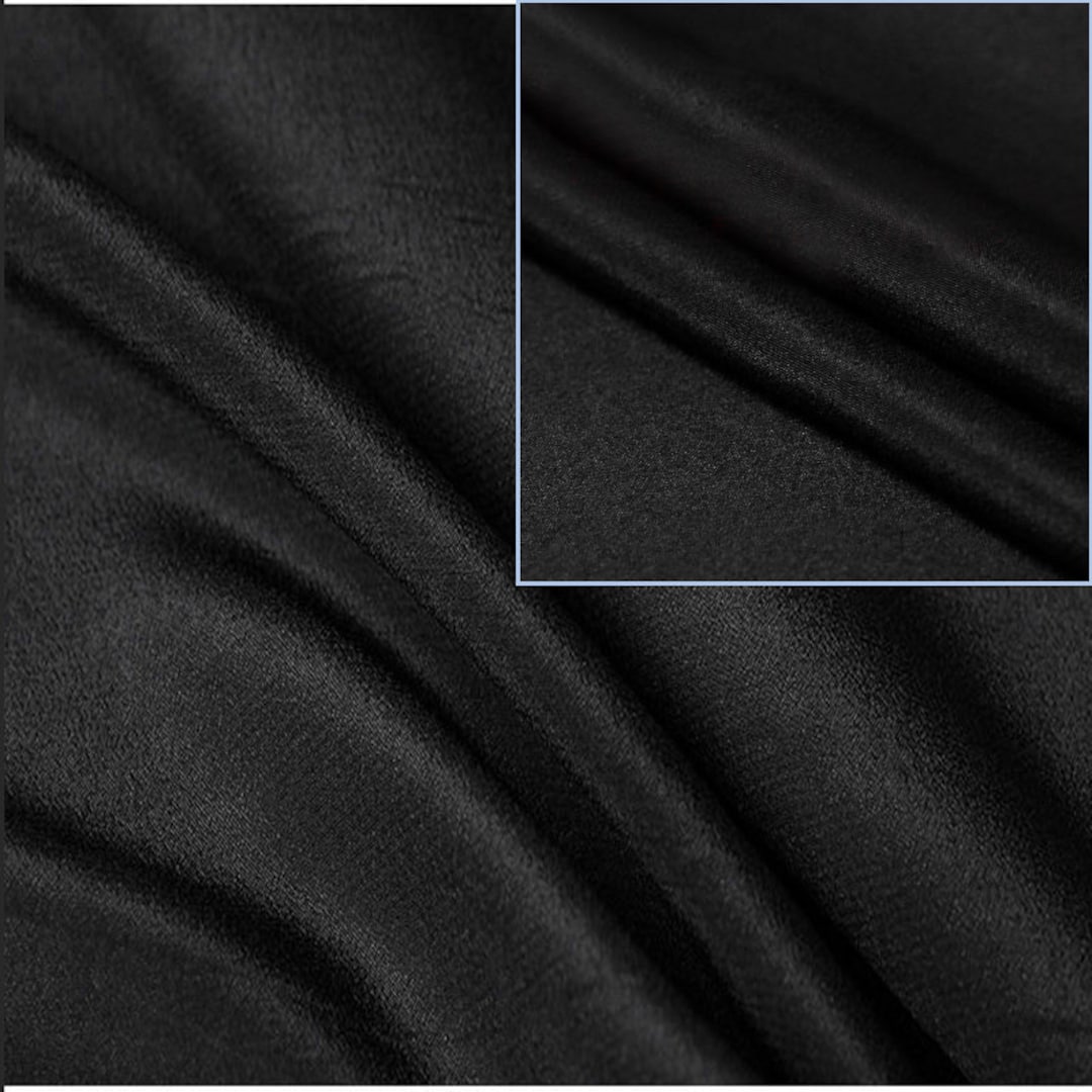 Black Silk Crepe De Chine Fabric 100% Silk Crepe Fabric 14mm, 16mm 55 ...