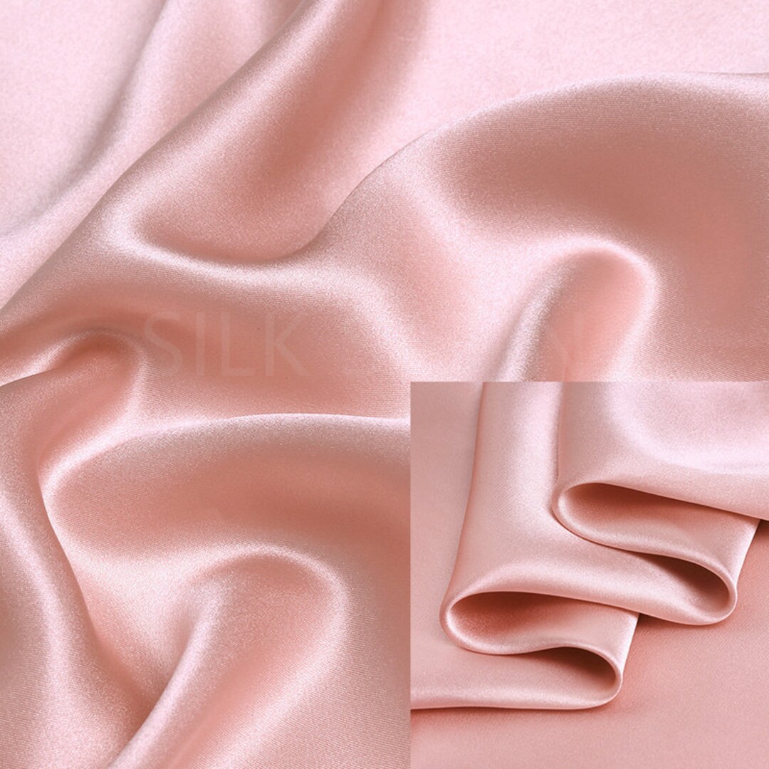 19mm 100% Silk Charmeuse Fabric Deep Pink Thick Silk Satin Fabric by ...