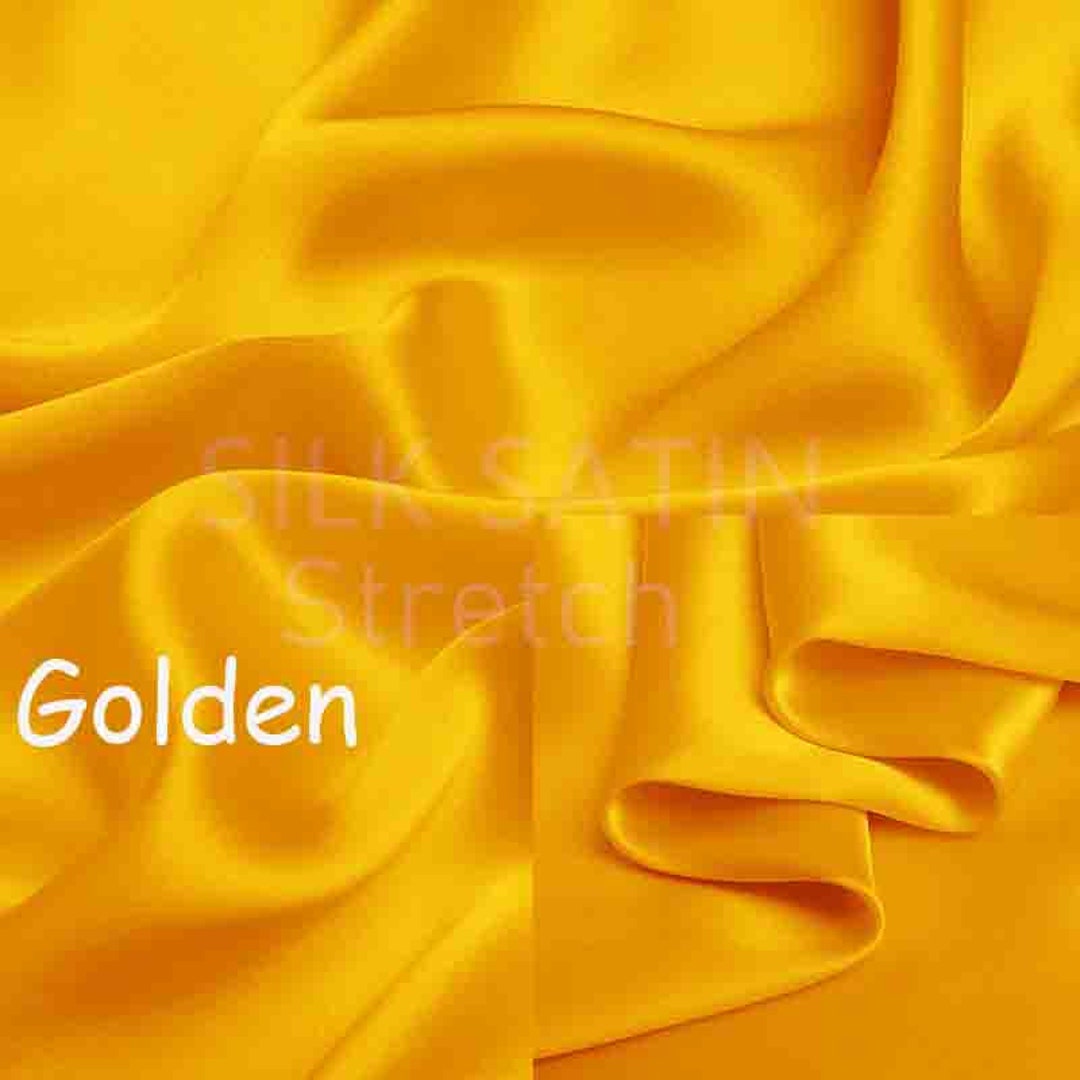 19mm Seide Stretch SatinStoff Golden Farbe Dick Elastisch Seide Satin ...
