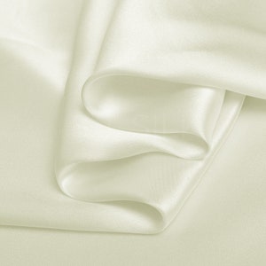 100% Silk Charmeuse Fabric 16mm Cream Color Silk Satin Fabric by the ...