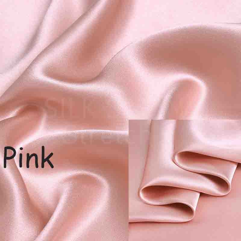19mm Silk Stretch Satin Fabric Pink Color Thick Elastic Silk Satin ...