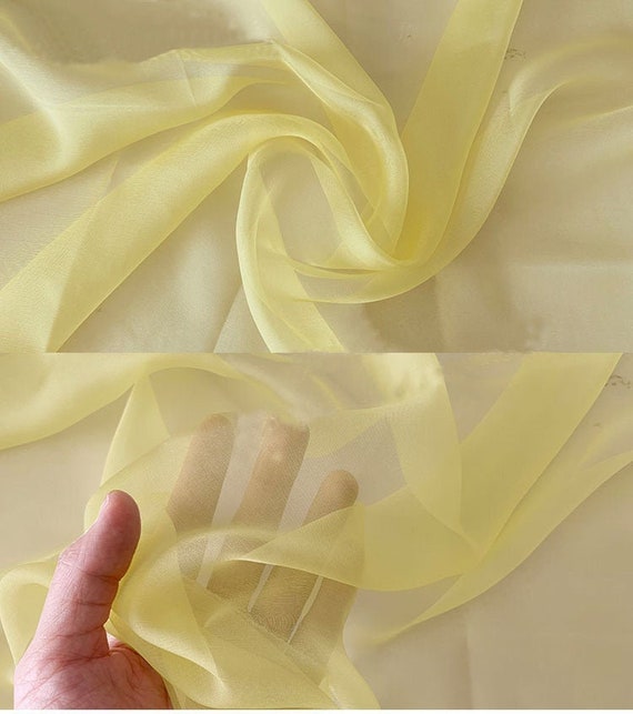 Yellow silk chiffon fabric store