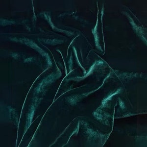 Pure Silk Velvet Fabric Royal Green Color 40momme Luxury Thick Silk ...