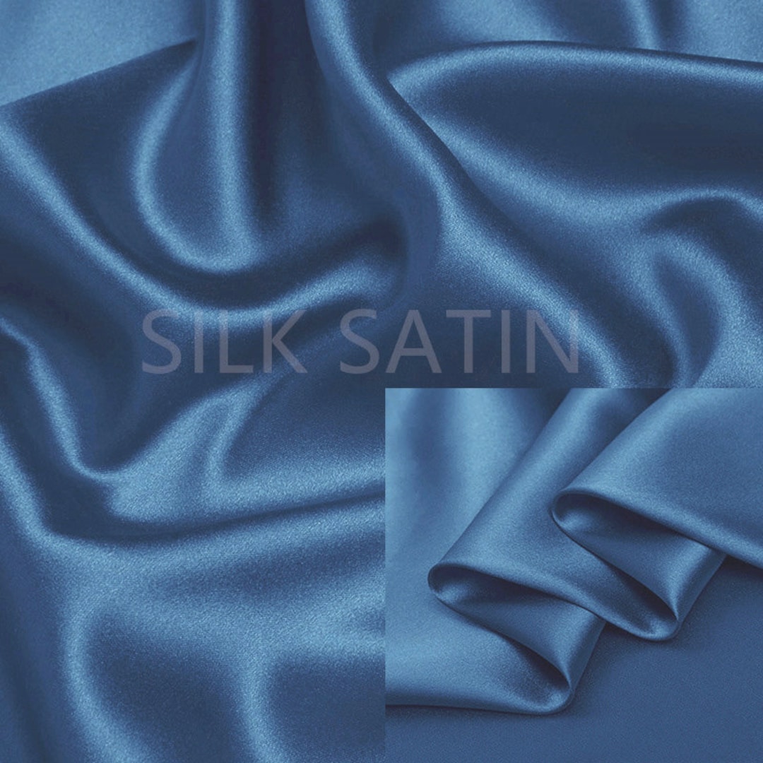 19mm 100% Seide Charmeuse Stoff Indigo Dicke Seide Satin Stoff Bulk ...