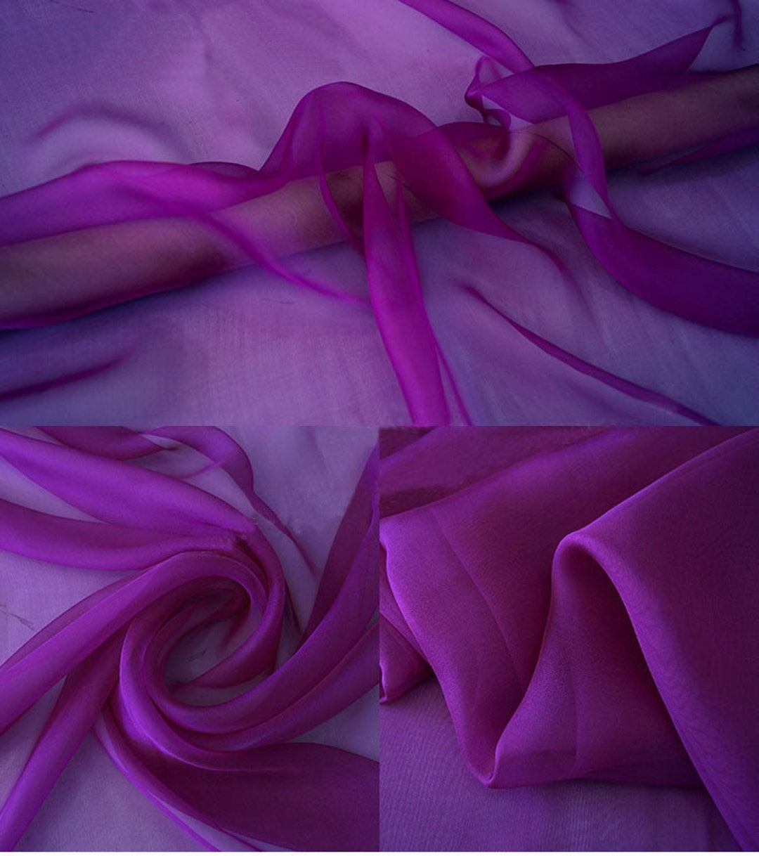Silk Chiffon 100% Silk 5.5mm Sheer Light Weight Transparent Chiffon ...