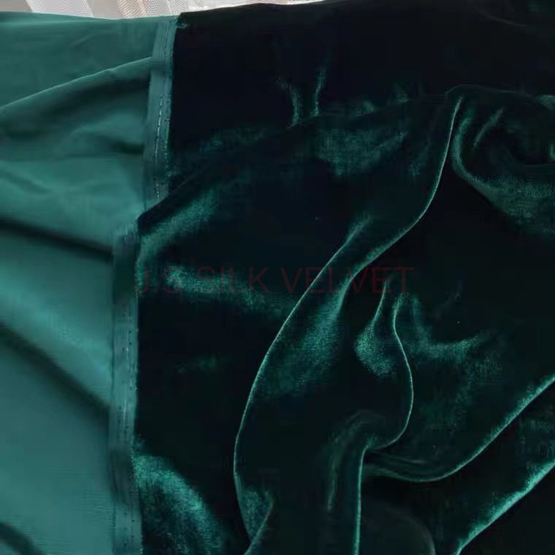 Pure Silk Velvet Fabric Royal Green Color 40momme Luxury Thick Silk ...