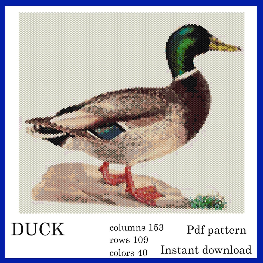 Duck Peyote Wall Art Pattern Peyote Beading Tapestry Miyuki - Etsy