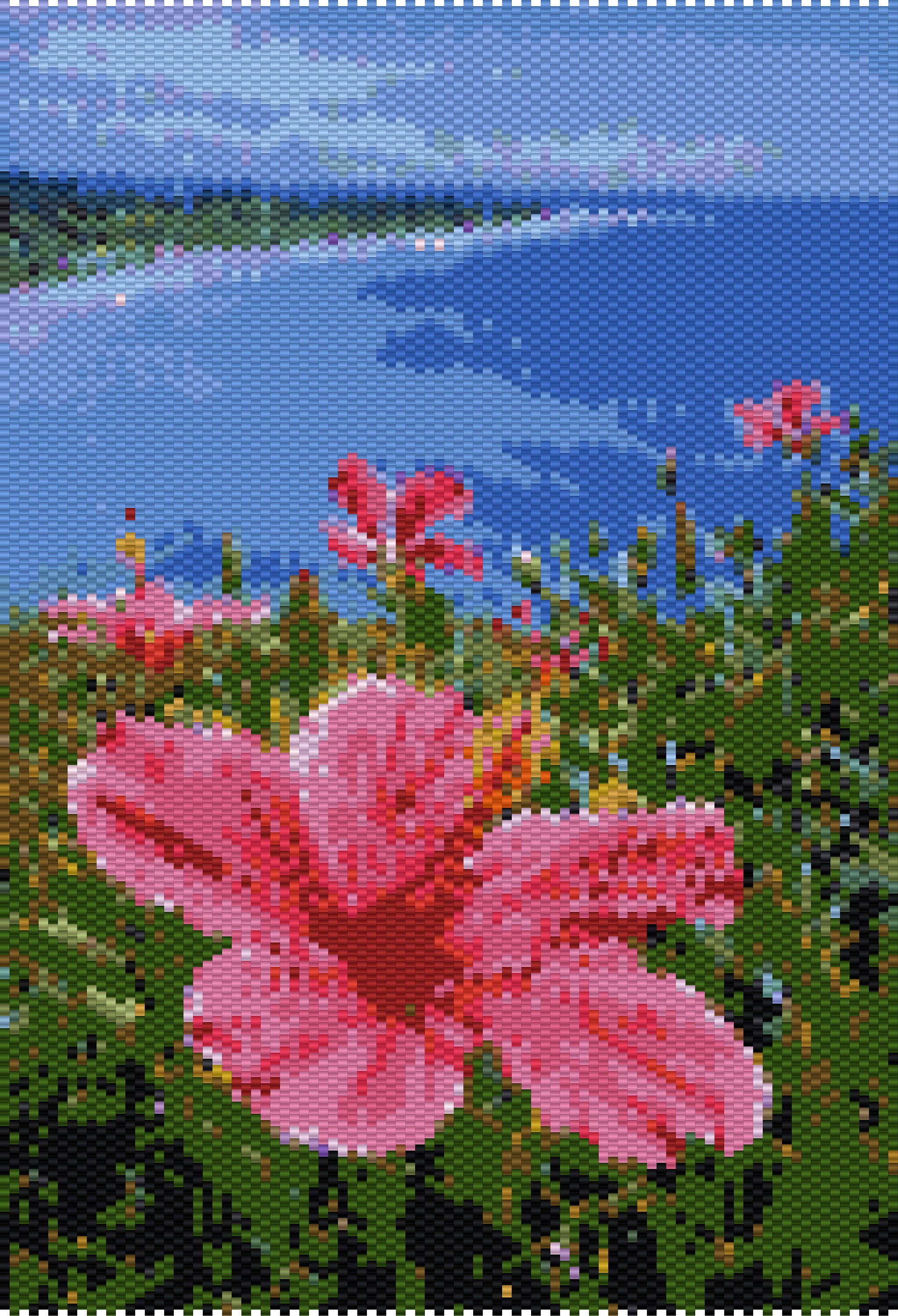 HAWAII HIBISCUS, Beading Pattern PDF Detailed Brick Stitch Peyote ...
