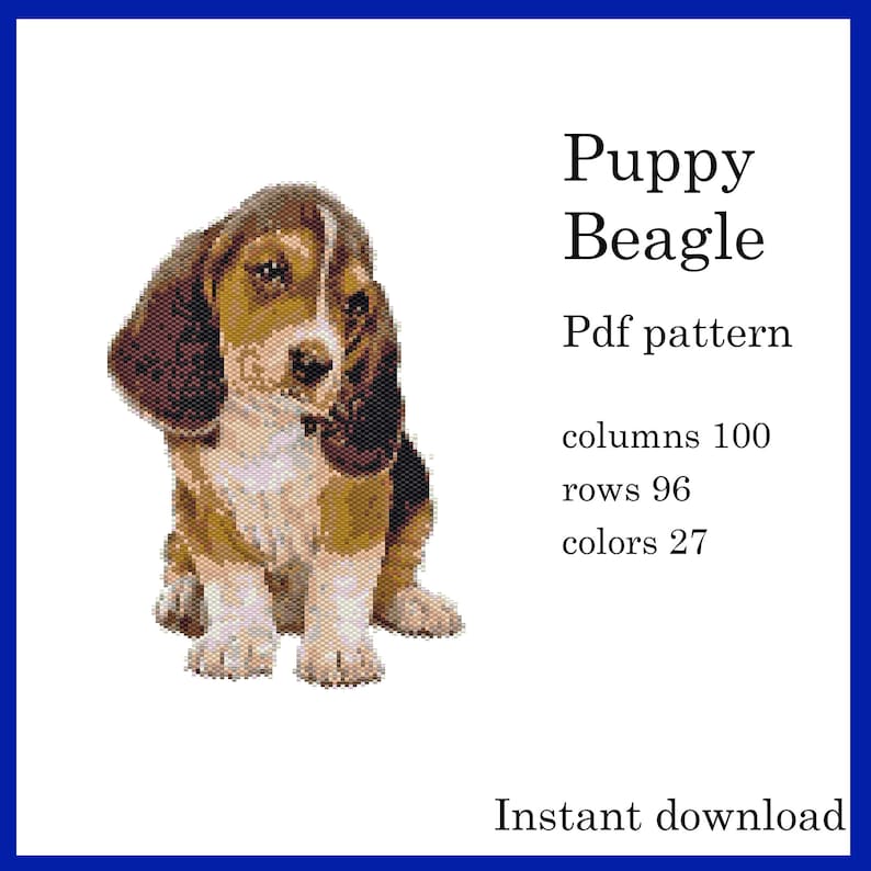 PUPPY BEAGLE Peyote, Pdf Pattern, Pdf Digital Download, Instant ...