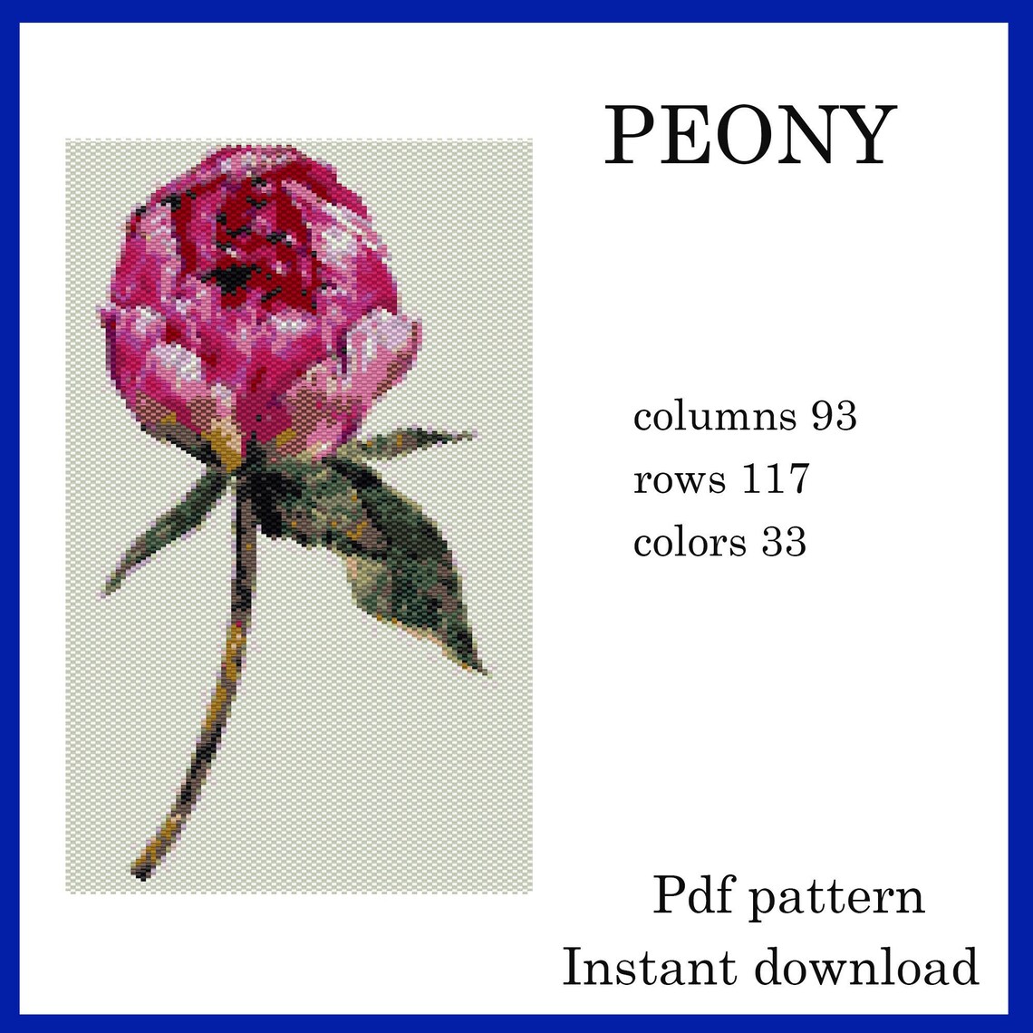 PEONY Peyote, Pdf Pattern, Pdf Digital Download, Instant Download - Etsy