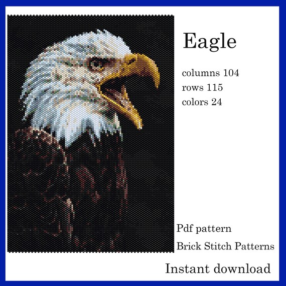 Eagle Pattern Peyote Tapestry Pattern Seed Bead Pattern - Etsy