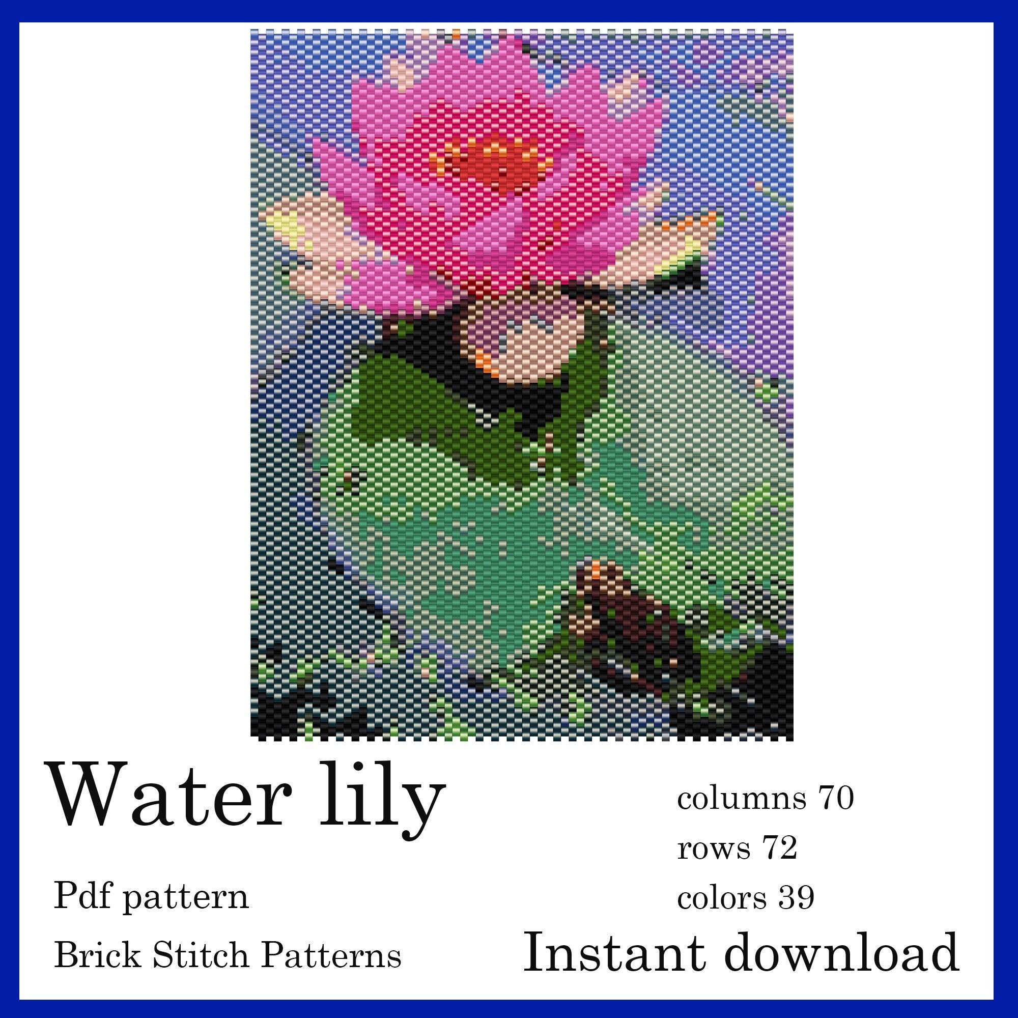 WATER LILY Pdf Pattern Brick Stitch Patterns Instant | Etsy