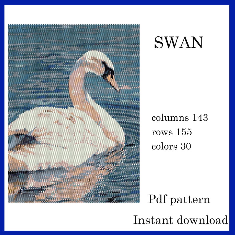 SWAN Peyote, Pdf Pattern, Pdf Digital Download, Instant Download - Etsy