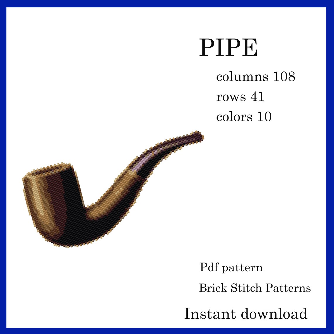 Beading Pattern PDF – Detailed Brick Stitch Peyote Beading Pattern ...