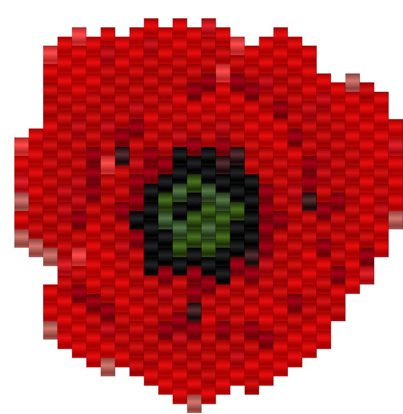 Poppy Peyote,peyote Poppy Beaded Patttens, Miyuki Delica Pattern, Small ...