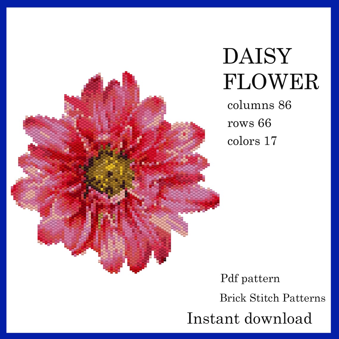 DAISY FLOWER Peyote, Pdf Pattern, Pdf Digital Download, Instant ...