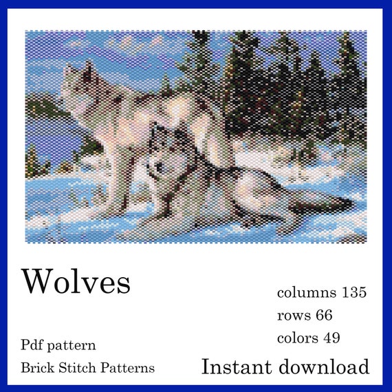 WOLVES Pdf Pattern Brick Stitch Patterns Instant Download - Etsy