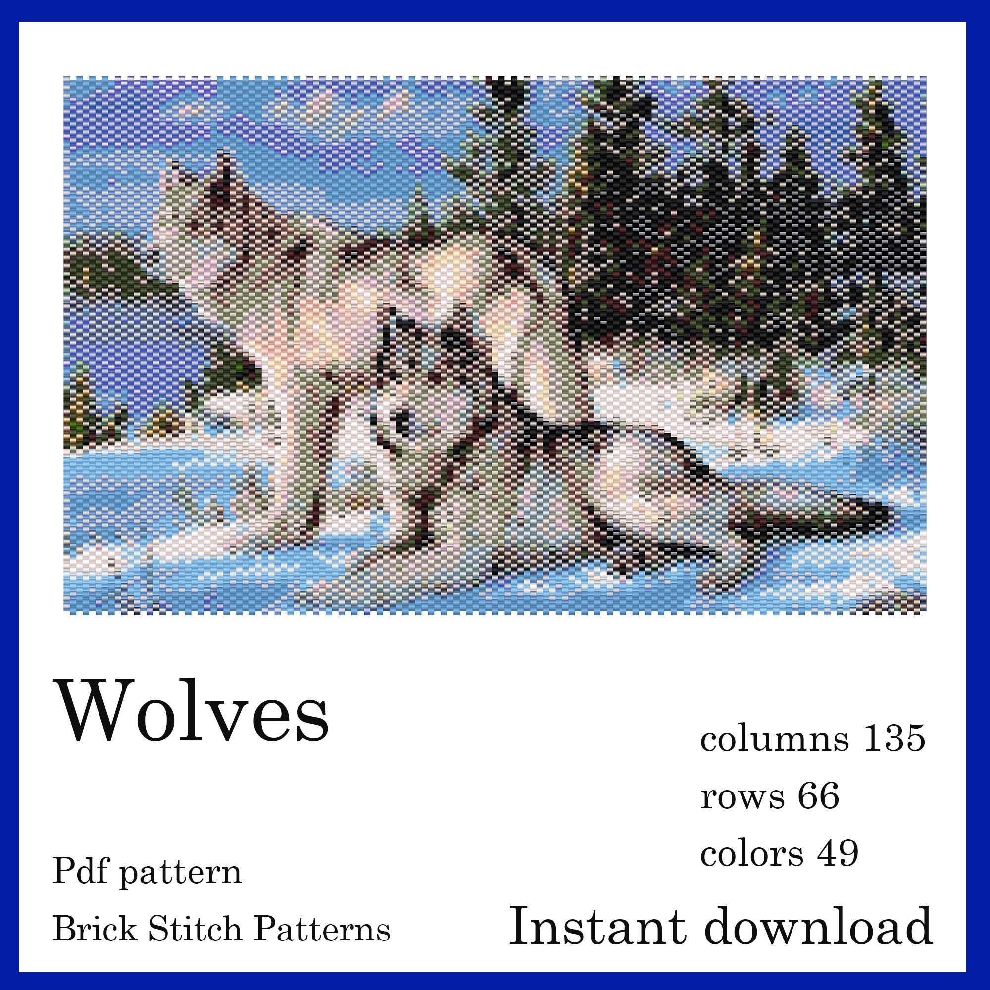 WOLVES, Pdf Pattern, Brick Stitch Patterns, Instant Download - Etsy
