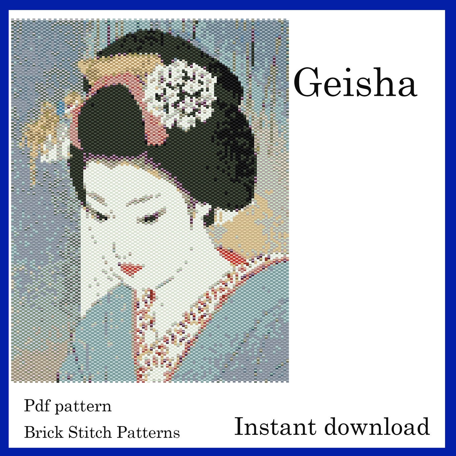 GEISHA, Pdf Pattern, Brick Stitch Patterns, Instant Download - Etsy