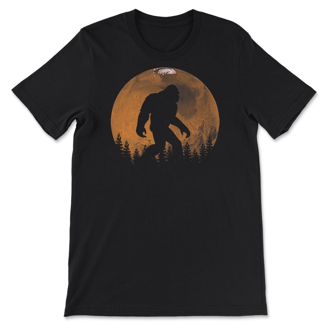 Bigfoot Night Stroll With Mars in the Sky Cool Sasquatch - Etsy