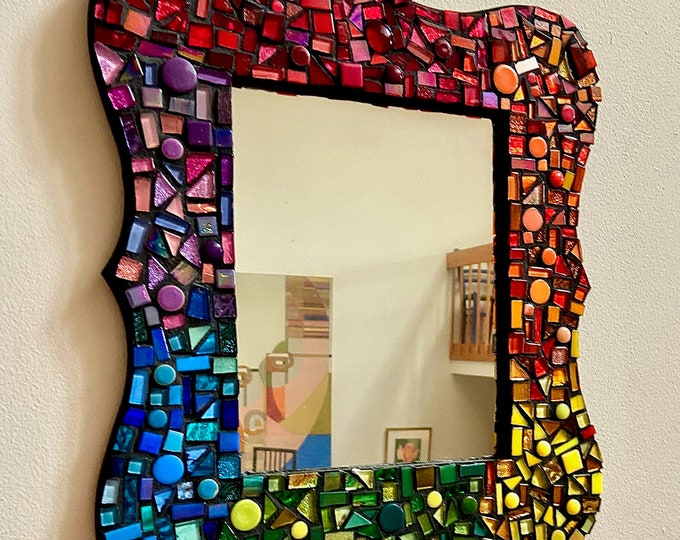 Rainbow Mosaic Mirror - Etsy