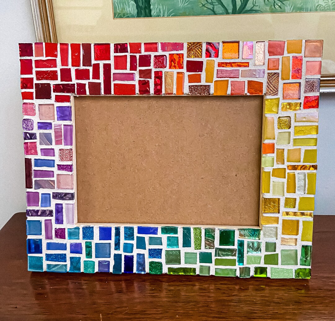 Multi-colored Mosaic Picture Frame Bright Colorful Selection - Etsy