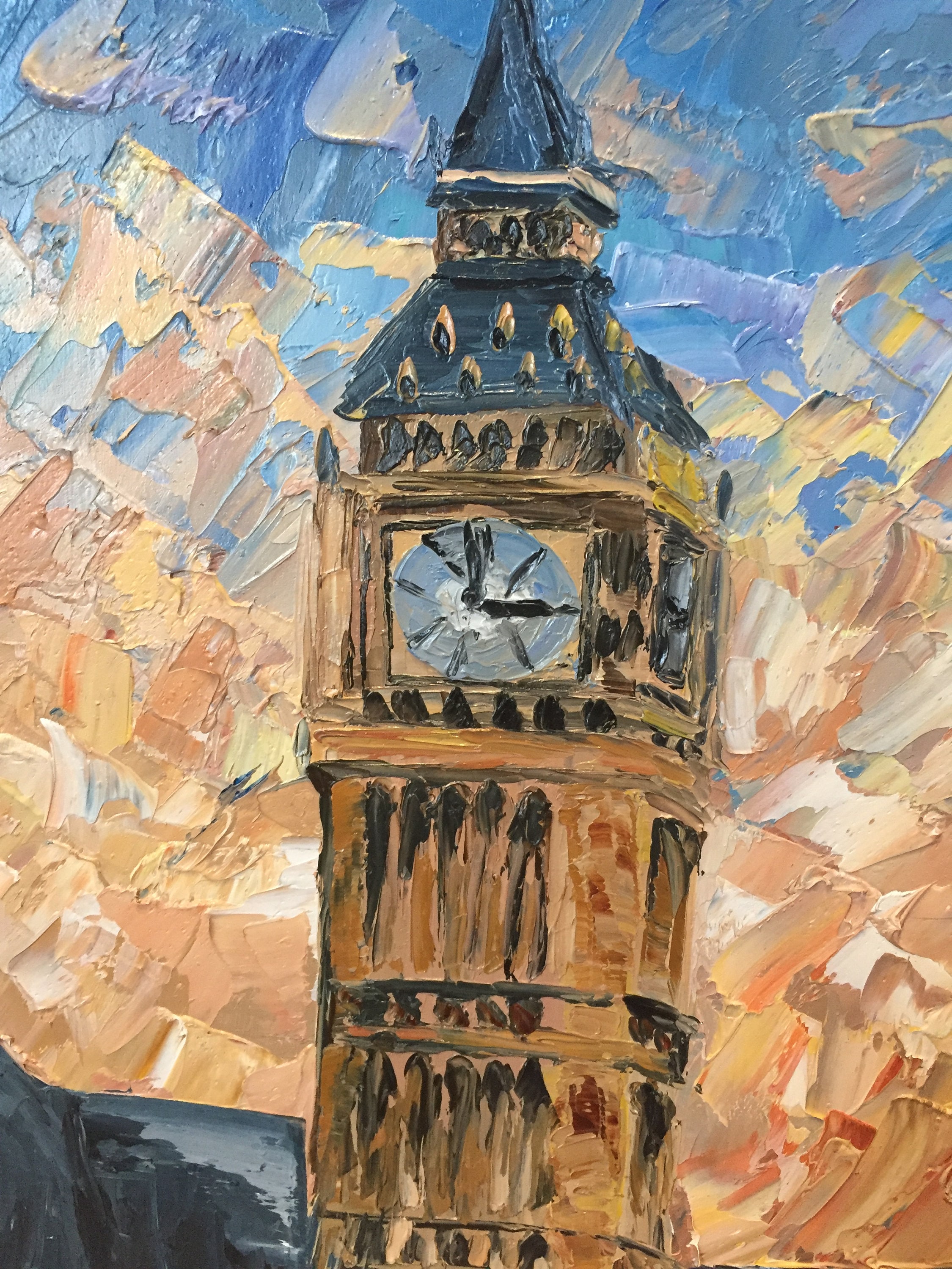 Big Ben Original Oil Painting London Cityscape Art Impasto | Etsy