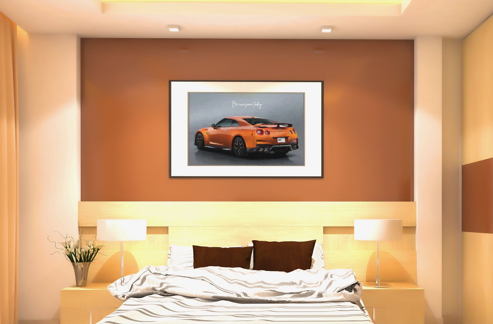 Printable JDM Sportscar GTR Art With Inspirational Quote Digital ...