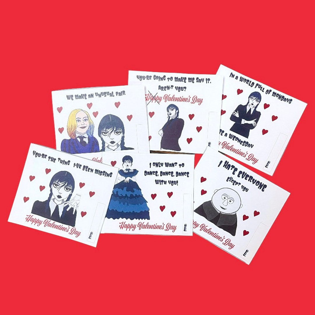 Wednesday Addams Valentine's Day Card Cutout - Digital Download - Etsy