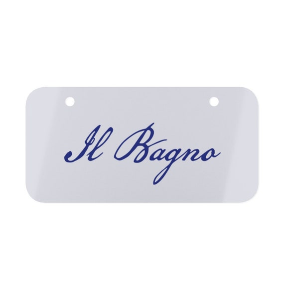Bathroom Sign Italian il Bagno Mini License Plate - Etsy