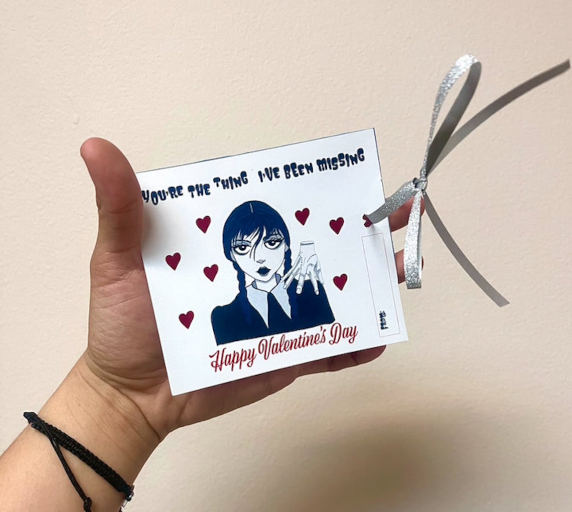 Wednesday Addams Valentine's Day Card Cutout - Digital Download - Etsy