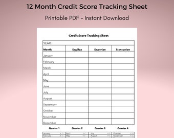 Credit Score Tracker Printable Credit Point Increase Worksheet Credit ...