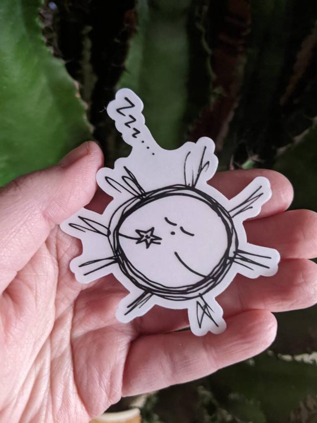 Sleepy Sun Sticker - She's Tea and Bees Original Art Transparent ...