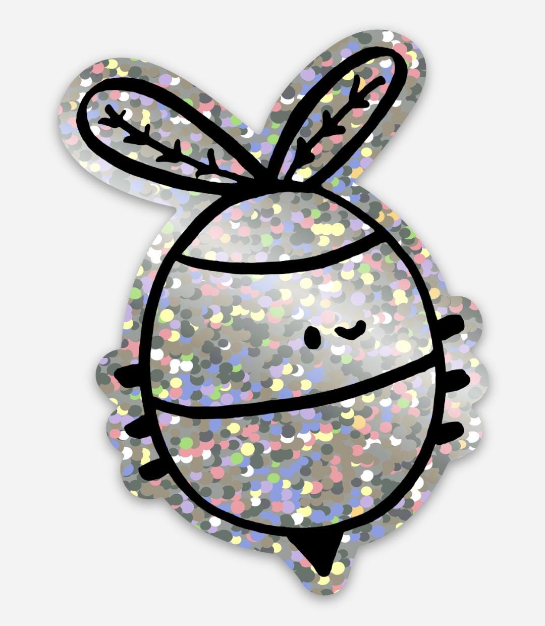 Winking Bee Glitter Sticker - She's Tea and Bees Original Art Sticker ...