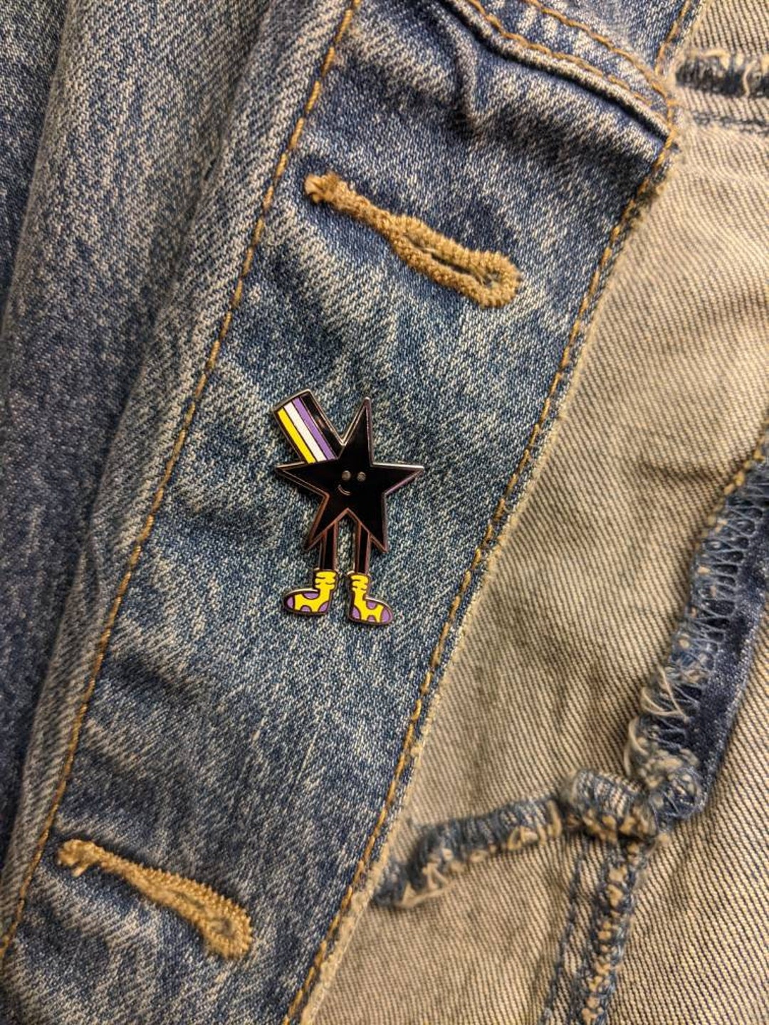 Non-binary Diversity Star Child Hard Enamel Pin / Lapel Pin / Art Badge ...