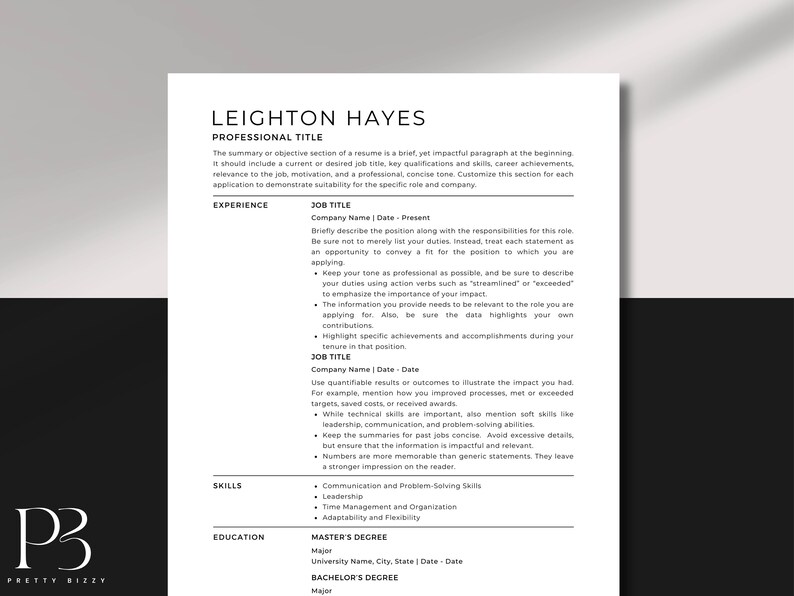 Resume Template Resume Resume Templates Executive Resume Cover Letter ...