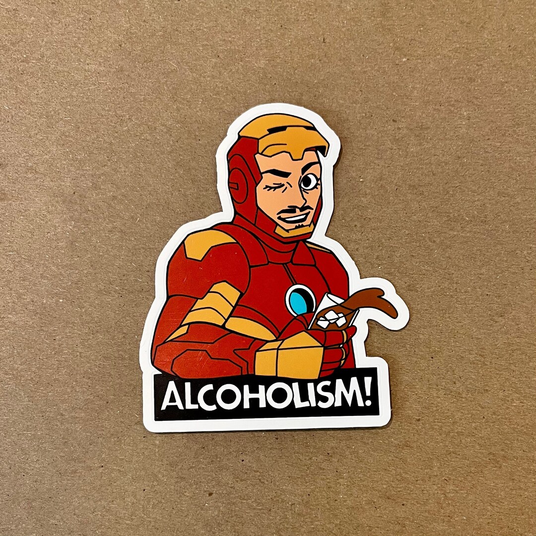 Iron Man "alcoholism!" Sticker - Etsy